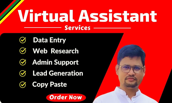 Be your virtual assistant for data entry, copy paste, web research ...