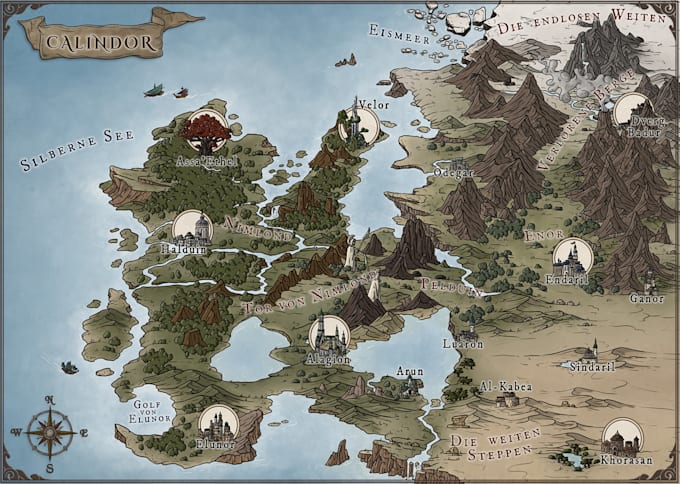 Create high quality handdrawn fantasy world maps by Nerdymaps | Fiverr