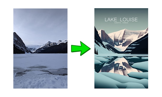 Convert your landscape or travel photos into stylized poster prints by ...