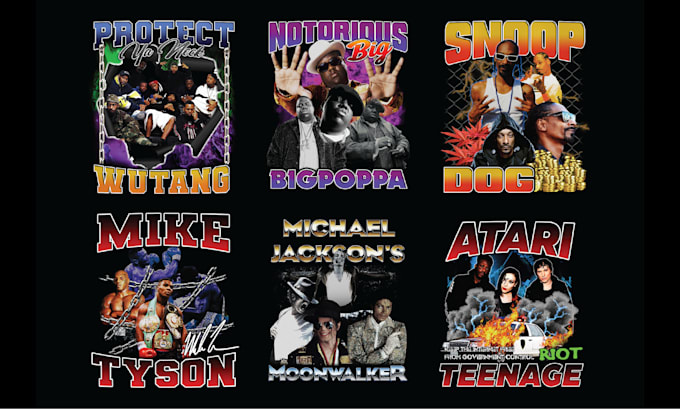 Design vintage rap tee 90s for your streetwear by Matala_image | Fiverr