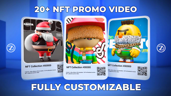 Create 3d nft promo, ads, trailer, intro video for nft collection by ...