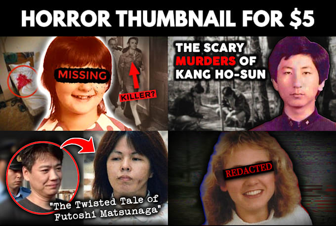 Create scary horror clickbait youtube thumbnail by Yassirezr | Fiverr