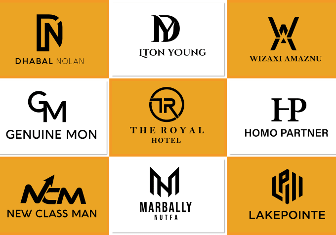 Design modern personal monogram word initial letter font text name ...