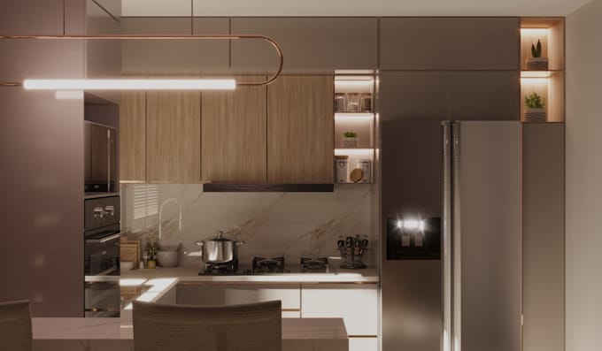 Design a really perfect and realistic kitchens design by Nbarchitecture ...