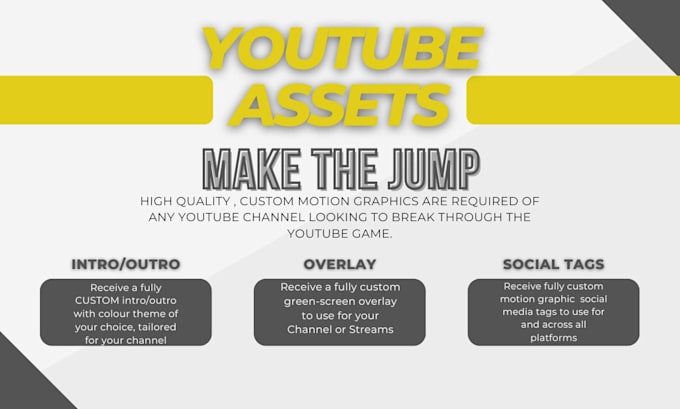 Create custom youtube motion graphic intro outro overlay by ...