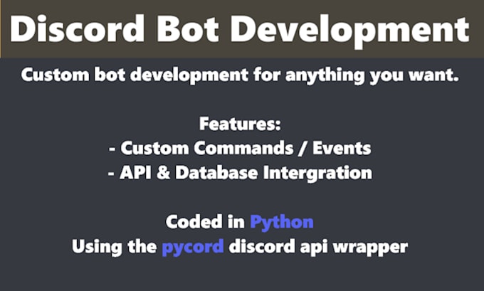 Develop a custom discord bot by Soupyfx | Fiverr