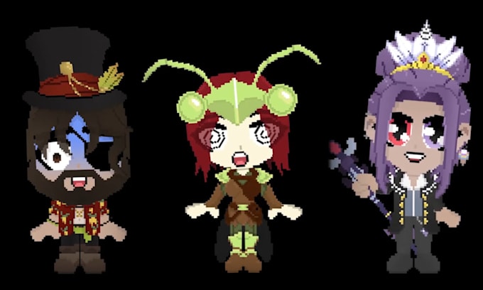 Draw and rigged your vtuber model pixel art by Zhowtien | Fiverr