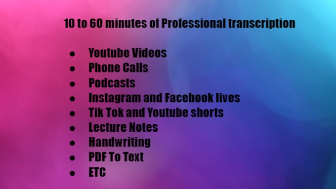 Transcribe audio into text by Quackytacky | Fiverr
