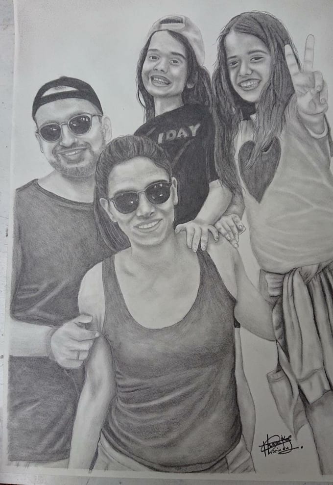Draw human photos by pencil by Ishan_ravindu99 | Fiverr