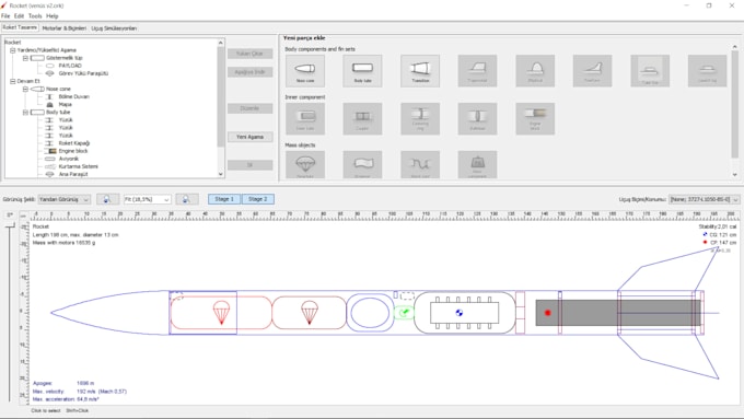 Draw model rocket from openrocket according to your request by ...