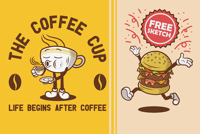 Create hand drawn original vintage cartoon character by Inmadesign | Fiverr
