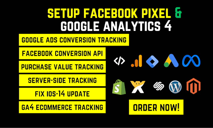 Setup facebook pixel conversion api, google analytics 4, ads conversion tracking by Tuhin_sarwar ...
