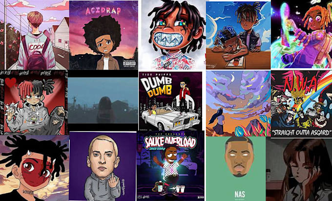 Make anime cartoon album cover art fast hip hop lofi rap emo by Sovnit ...