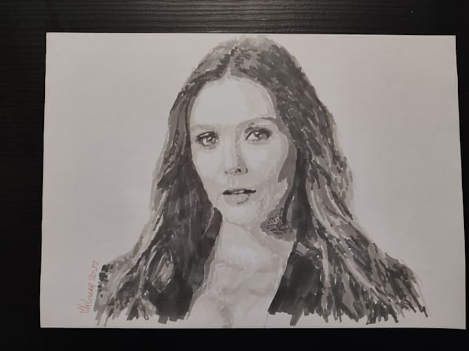 Do realistic portraits with gray gradient markers from photography by ...