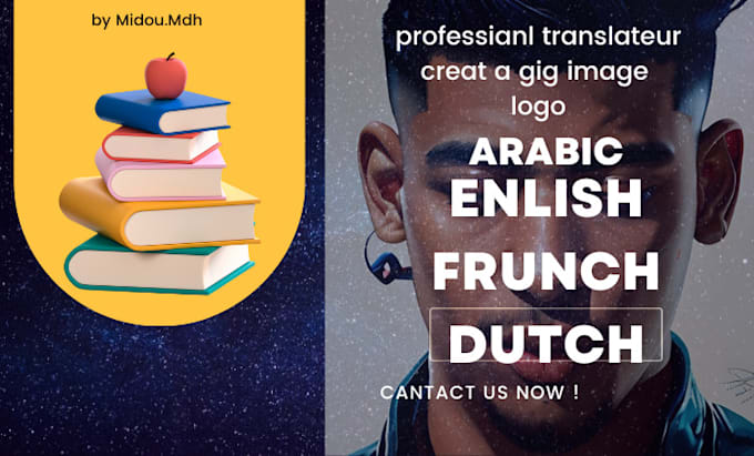 Professional translate and even make for u a gig image by Midoumdh | Fiverr