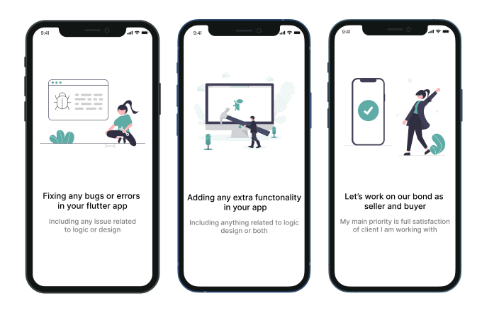 Develop flutter apps and fix app bugs, errors, issues by Nshahali | Fiverr Develop flutter apps and fix app bugs, errors, issues by Nshahali | Fiverr
