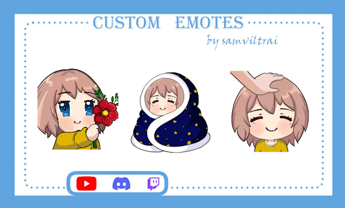 Draw twitch emotes for you by Samviltrai | Fiverr