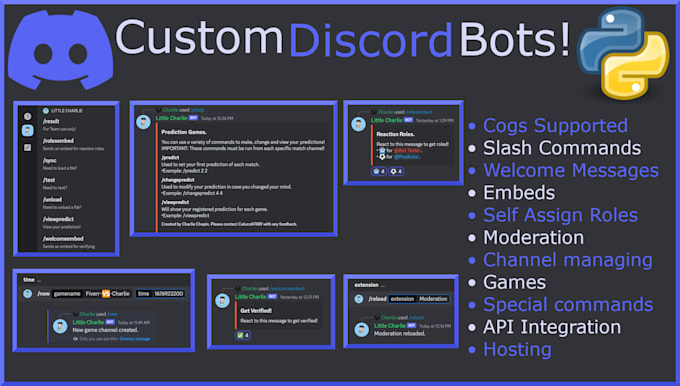 Program a custom discord bot by Charliechapin | Fiverr