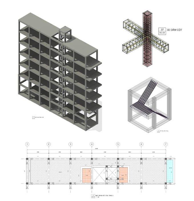 Create structure and architecture drawing by revit by Hoangtrong3009 ...