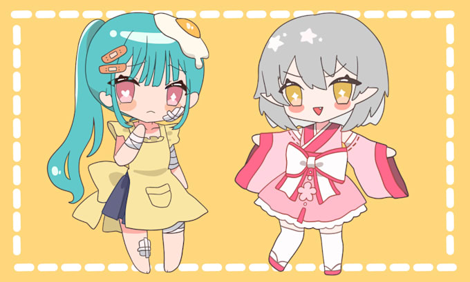 Draw Your Oc Anime Fanart In My Chibi Style By Akiii Fiverr 