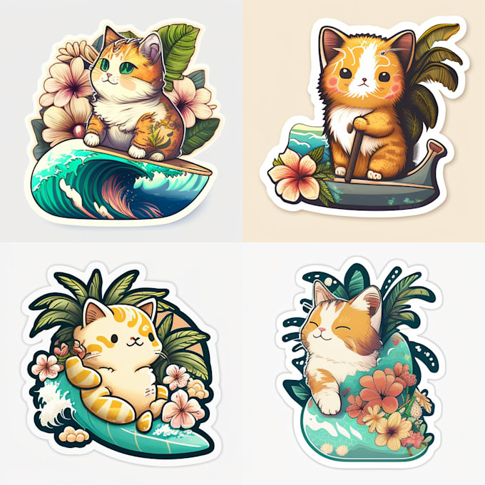 Create amazing cute stickers using ai by Luxdigitalprdts | Fiverr