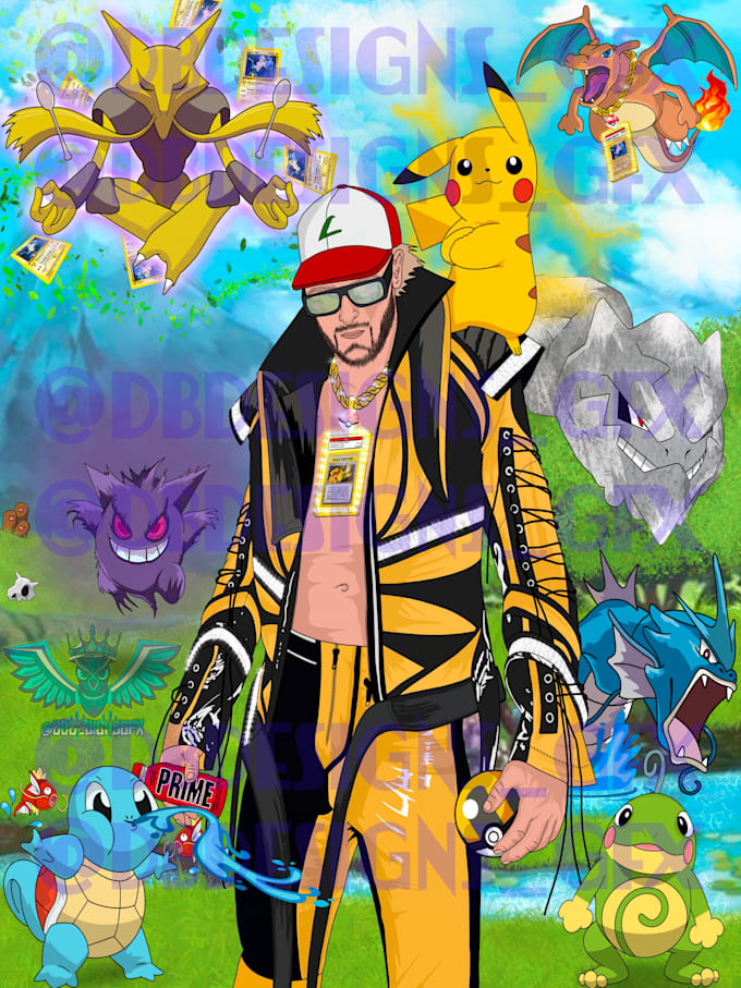 Design you a custom pokémon trainer picture scene by Dbdesigns_gfx | Fiverr