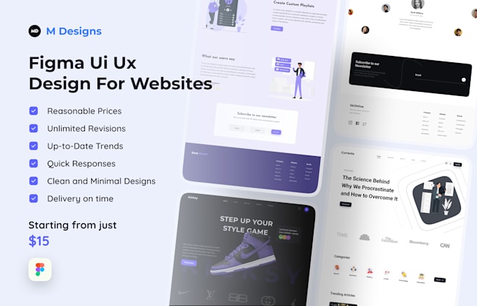Craft outstanding website ui ux designs in figma by Mdesigns909 | Fiverr