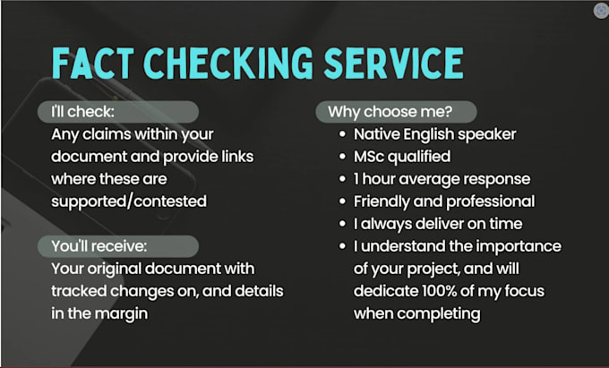 Fact check your text and articles by Digitalilyass | Fiverr
