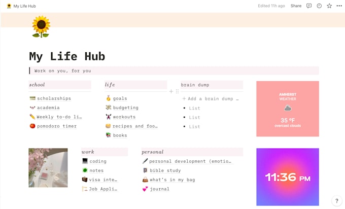 Design a beautiful, unique notion template for you by Atonbara | Fiverr
