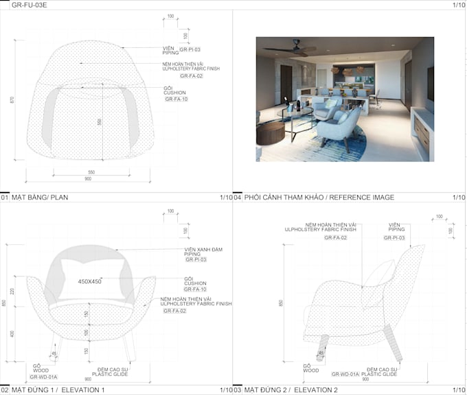 Draft your furniture to technical shop drawing autocad by Danhtran118 ...