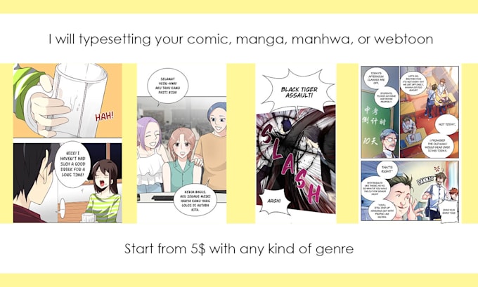 Typesetting manga, manhwa, comic and webtoon by Rachnia | Fiverr