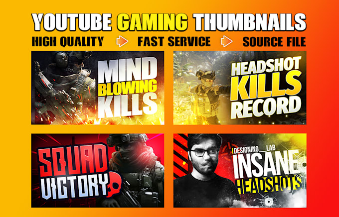 Design eye catchy youtube gaming thumbnails in 24 hours by Designing ...