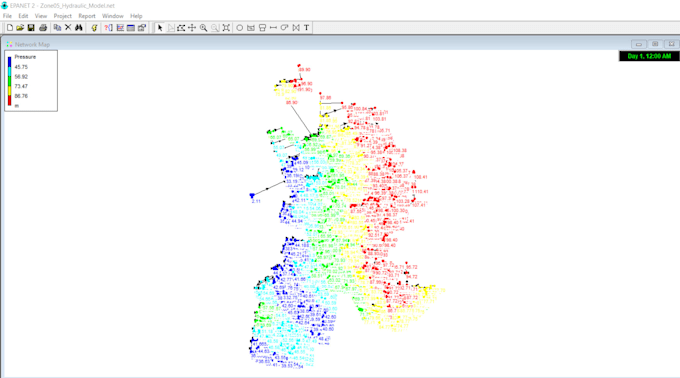 Design water supply system on epanet by Berbatoft | Fiverr