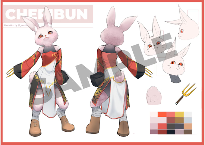 Make a character sheet of your furry ocs by Zanxe_ | Fiverr