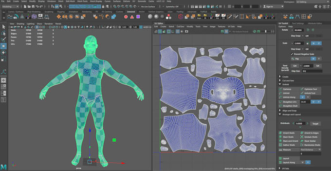 Do lowpoly retopology and uv unwrap your 3d models in maya with clean polygons by H3dartist | Fiverr