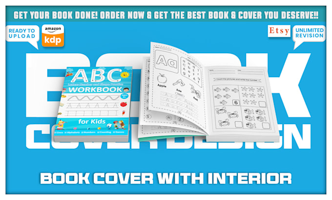 Create kids coloring book cover kids activity book interior cover ...