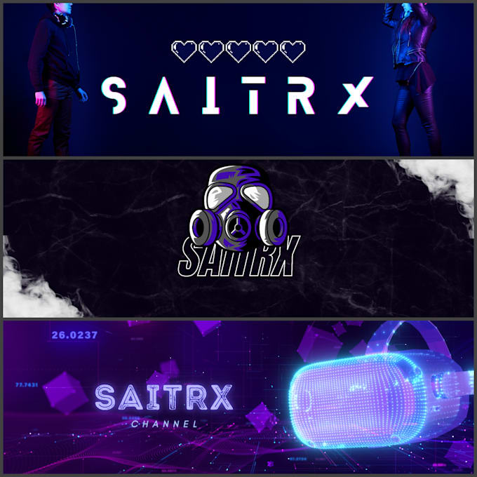 Design a special unique youtube channel banner by Saitrx | Fiverr
