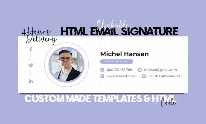 Make html email signature , clickable html email signature by ... Make html email signature , clickable html email signature by ...