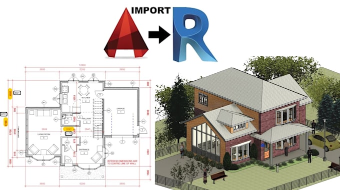 Draw architectural 2d floor plan into 3d revit by Harshali039 | Fiverr