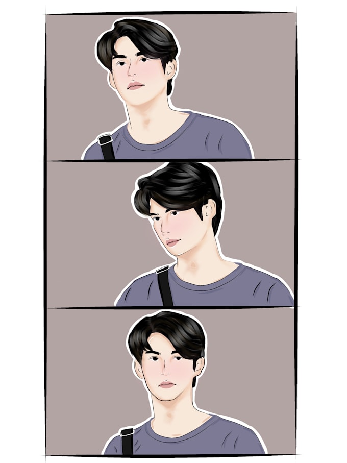 Draw your potret to simple and minimalist illustrasion by Itacarmita564 ...