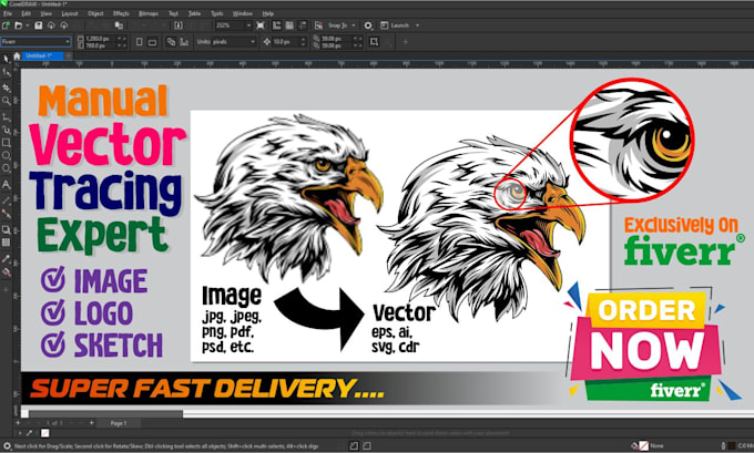 Redraw, vectorize, convert logo or graphic to vector by Silveriaid | Fiverr