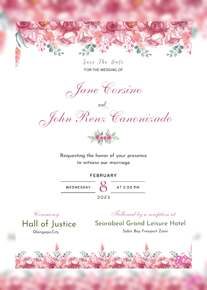 Do wedding invitation soft copy only by Angelicalugo225 | Fiverr