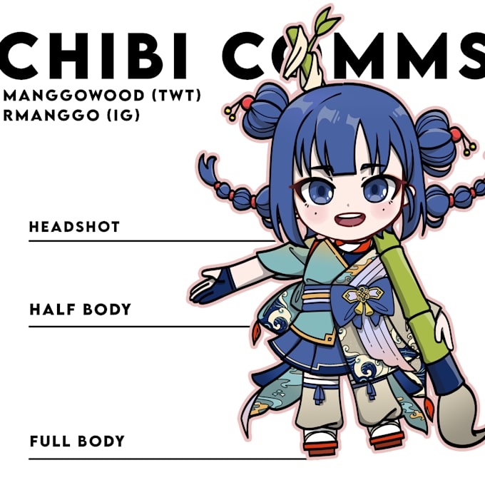 Draw chibi style anime by Manggowood | Fiverr