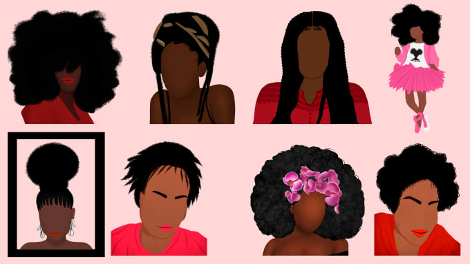 Draw faceless african black people digital portrait art by Suraiyaafroz ...