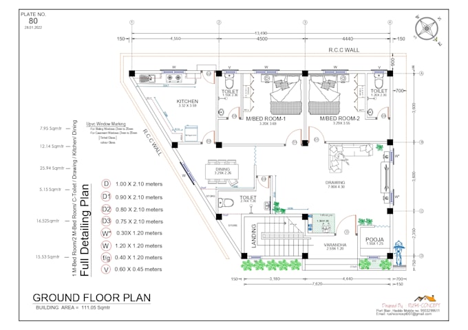 Do architecture 2d plan of the building with autocad by Vrushi41 | Fiverr