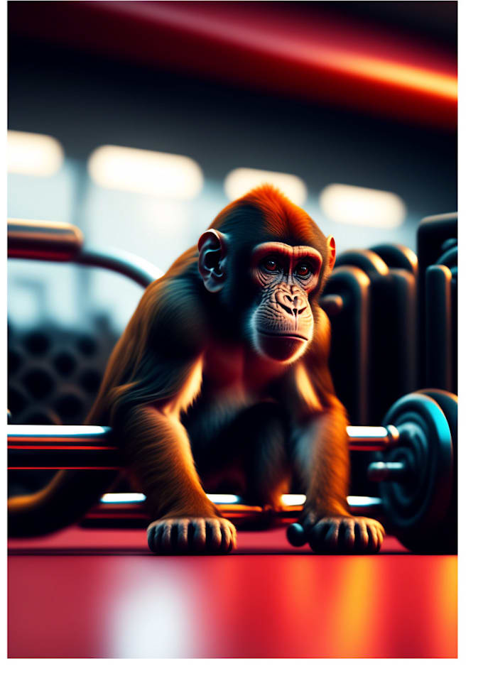 Monkey at gym detailed 4k gigachad by Drysan7 | Fiverr