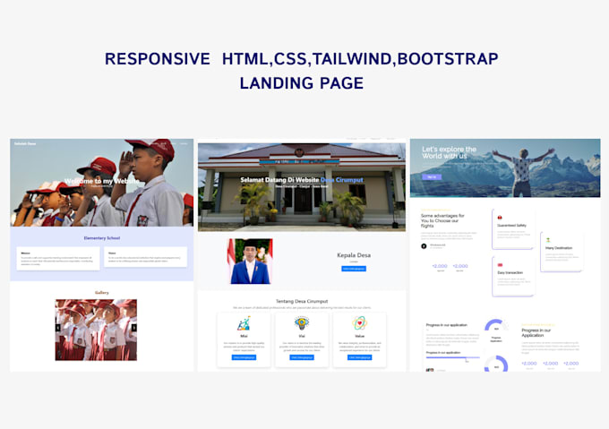 Responsive html landing page or elementor landing page by Kangbahar21 | Fiverr