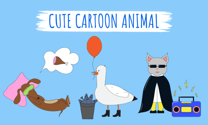 Draw funny, cute animal by Kolisnyk_nastia | Fiverr