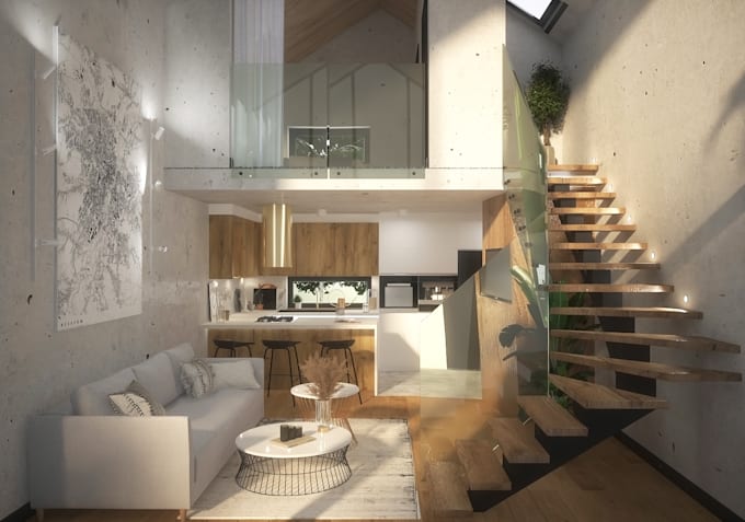 Create interior design with realistic 3d rendering by Oohinteriors | Fiverr