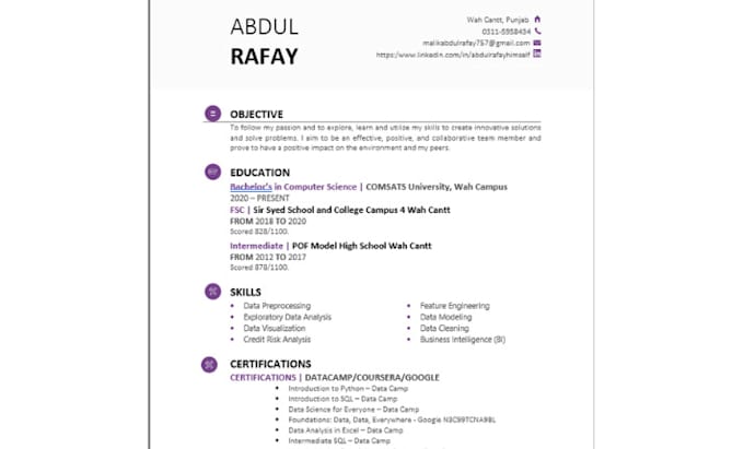 Design cv according to the linkedin job description by Ibrar_tooba | Fiverr